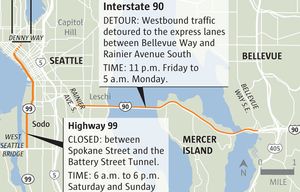 Viaduct reopens to traffic; other weekend closures slow Seattle ...