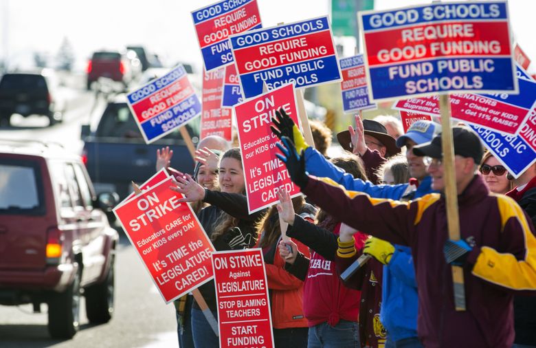 Teachers in 3 districts walk out over lack of school funding | The ...