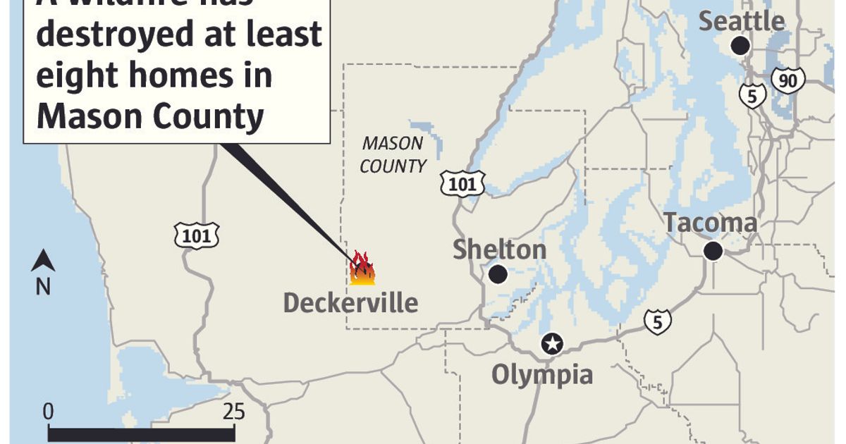 Mason County wildfire destroys eight homes | The Seattle Times