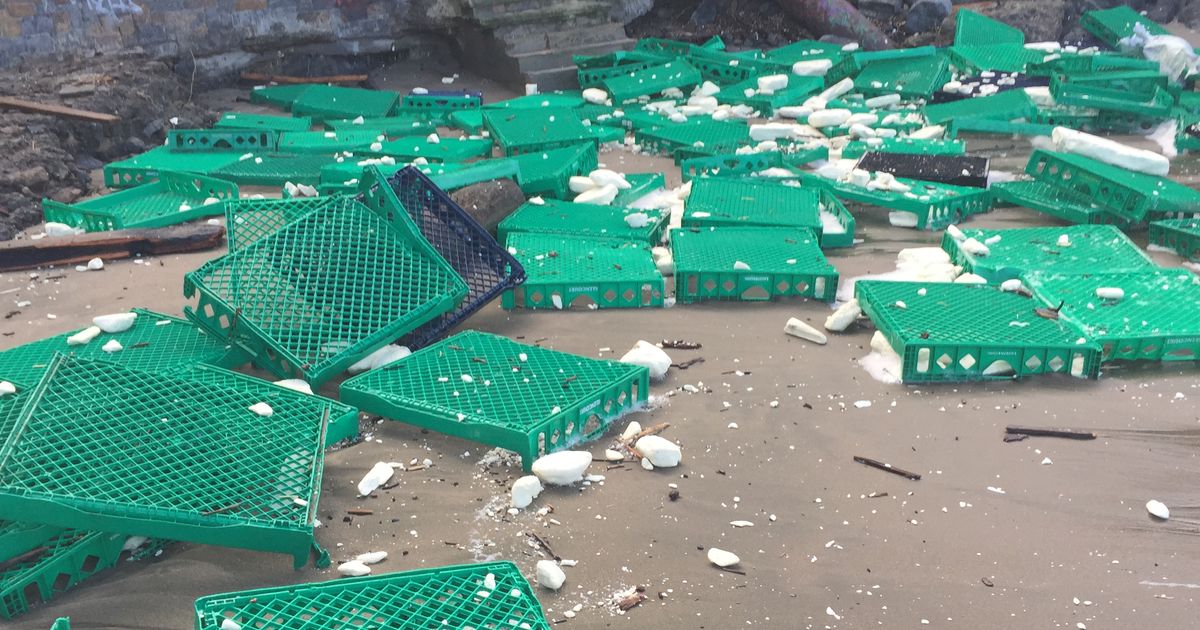 Shipping container debris washes ashore at SF beach | The Seattle Times