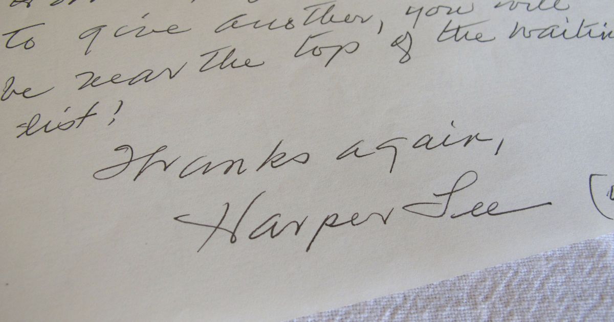 A handwritten note from Harper Lee is the politest rejection | The ...