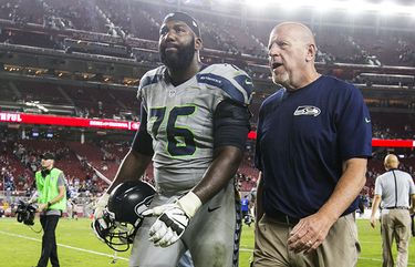 Seahawks offensive line coach Tom Cable talks about Germain Ifedi ...