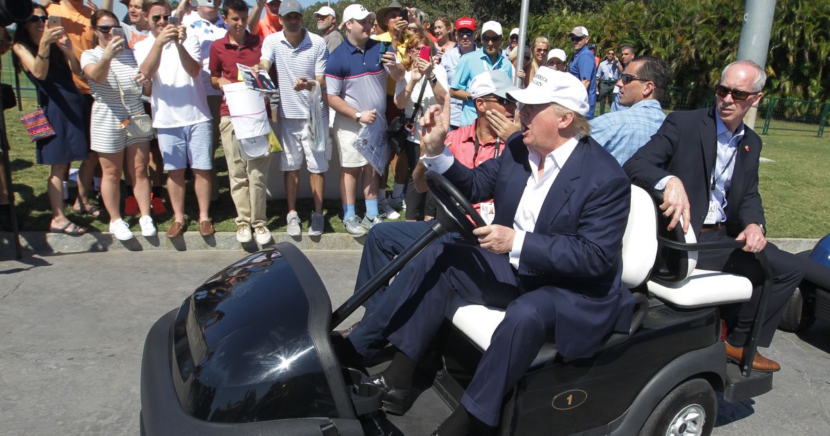 Trump arrives by helicopter at Cadillac Championship | The Seattle Times