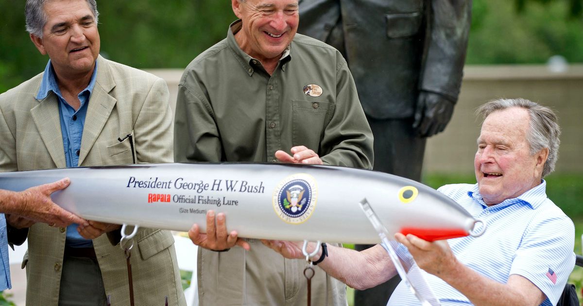 Fishing fan George H. W. Bush gets giant replica lure | The Seattle Times