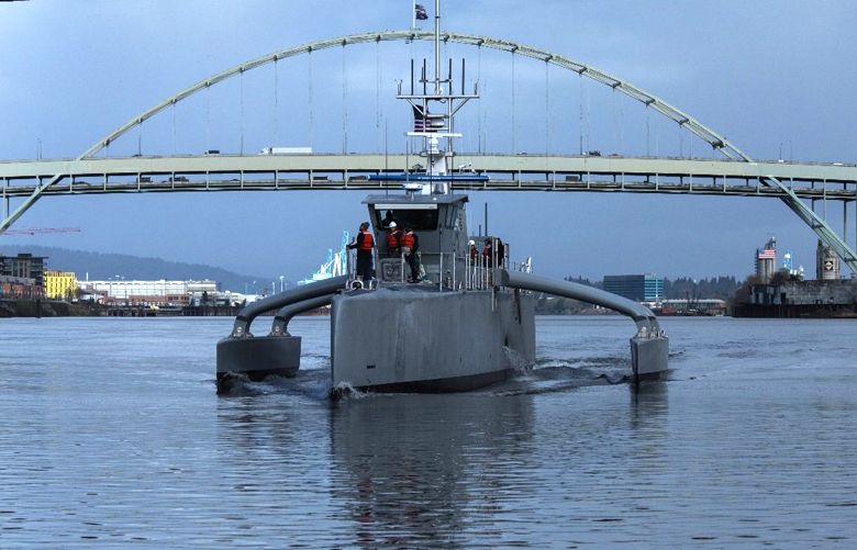 Designed for crew-free sailing, newest military ship christened in ...