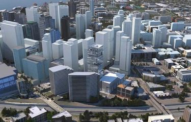 This simulated flyover of Seattle shows the future skyline of South ...