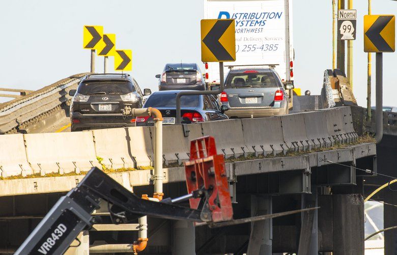 Bertha nears end of dig under viaduct as traffic overhead flows | The ...
