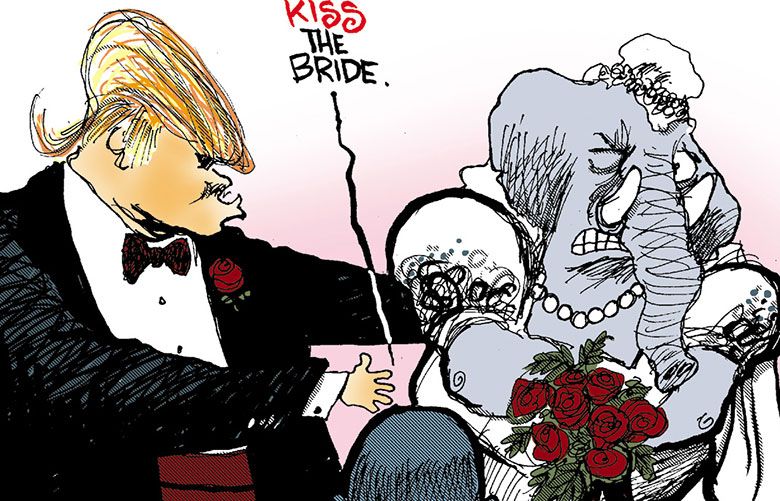 This week in cartoons: aMErica FIRST, Republican faceplant, looming ...