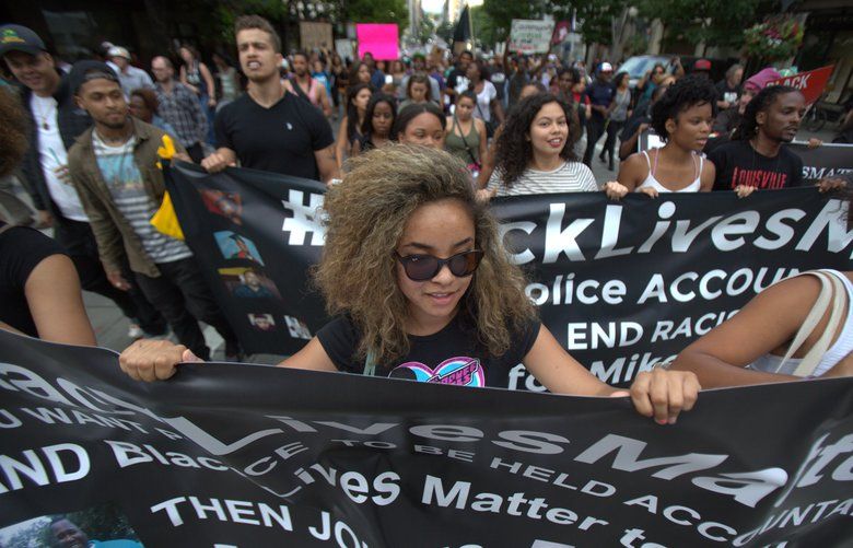 Black Lives Matter protest in Seattle discourages hate toward police ...
