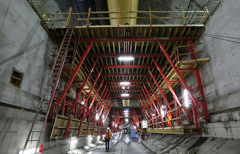 Highway 99 tunnel’s double-decker roadway begins to take shape | The ...