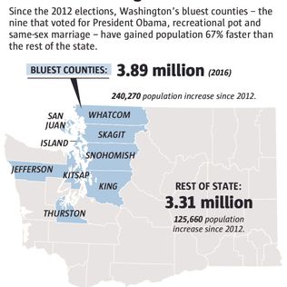 Washington’s liberal-voting counties are the ones growing the fastest ...