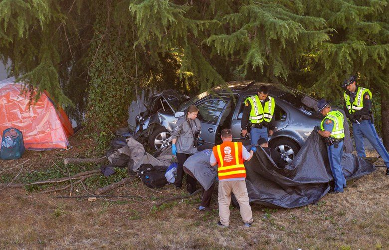Sleeping Man Killed As Car Crashes Into His Tent Off I 5 In Seattles U