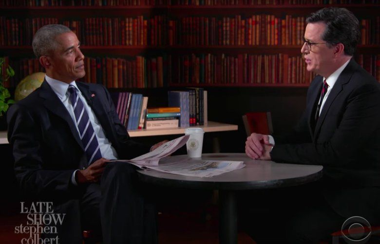 Watch: Stephen Colbert helps President Obama update his resume | The ...