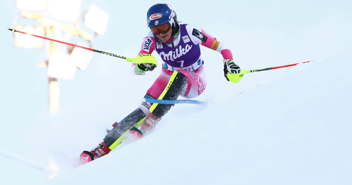 American Olympic champ Shiffrin wins WCup slalom opener | The Seattle Times