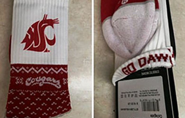 Ouch! WSU socks proclaim ‘Go Dawgs’ on inside cuff | The Seattle Times