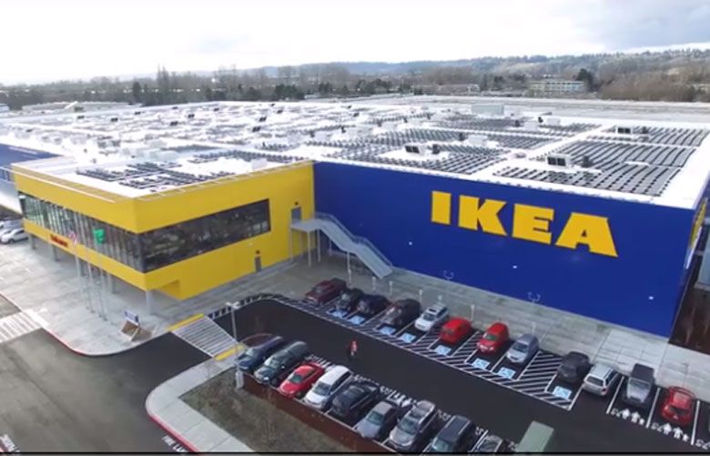 Drone video: Check out state’s largest rooftop solar array at new Ikea ...