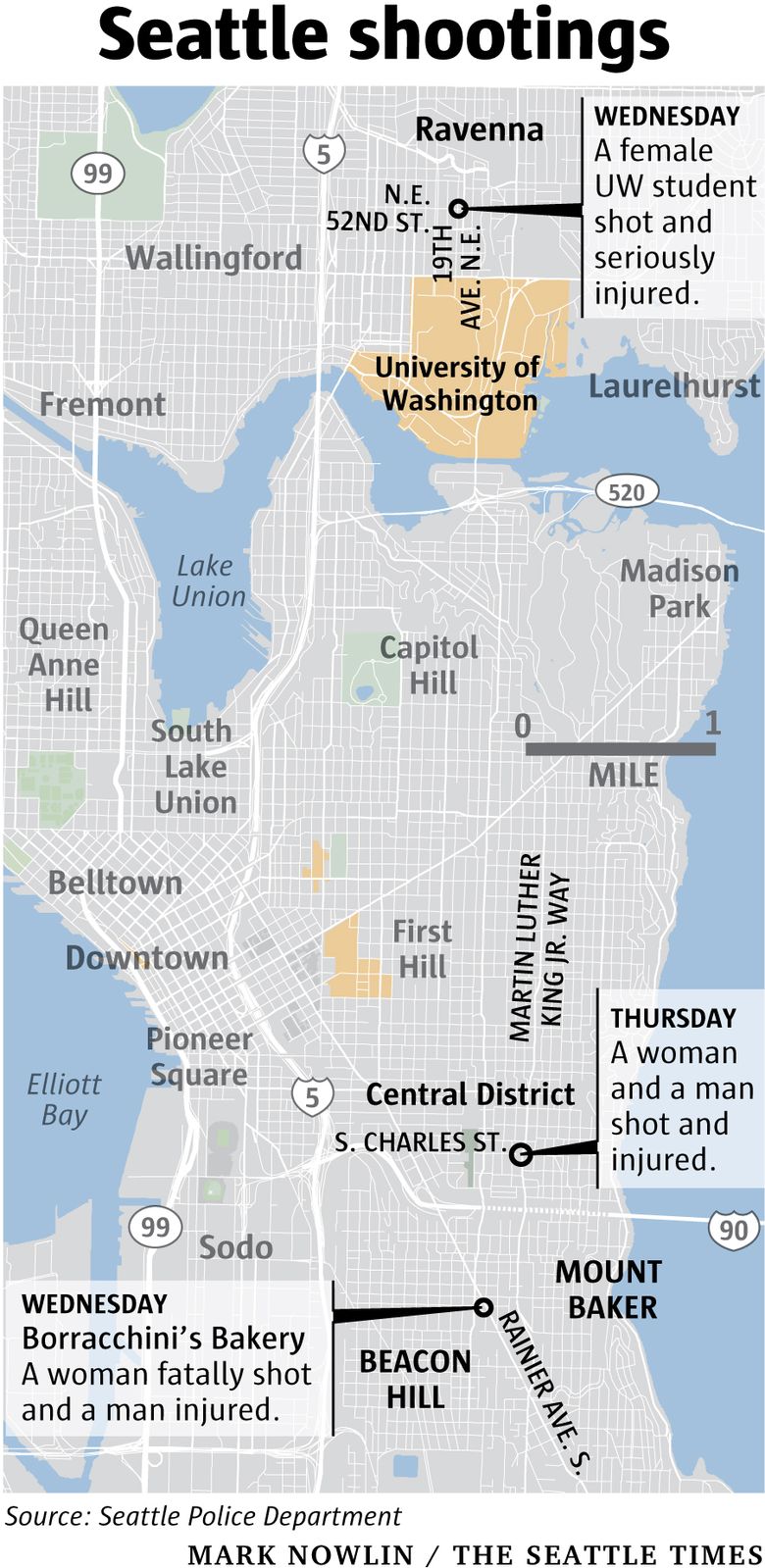 5 shot, 1 woman fatally, in Central District, University District ...