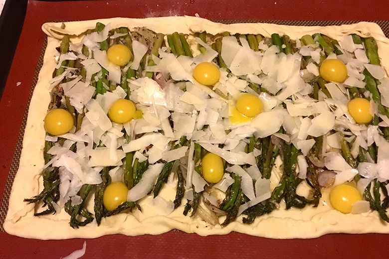 Create a tasty tart by mixing puff pastry, seasonal vegetable ...