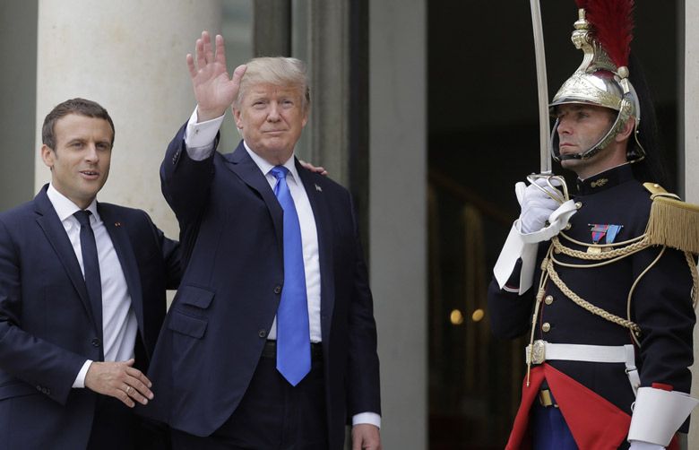 Trump, Macron look past differences on Paris climate pact | The Seattle ...