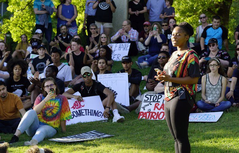 Hundreds on WSU campus march against racism | The Seattle Times