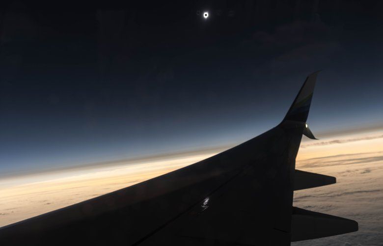 Watch: Alaska Airlines flight offers dramatic view of solar eclipse ...