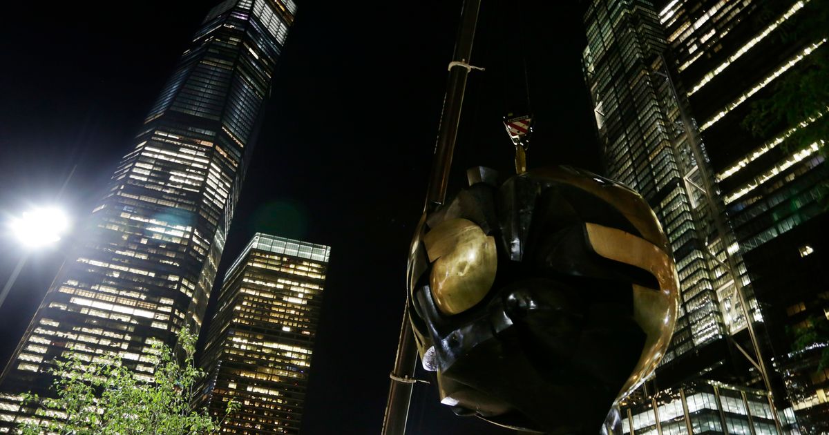 Battered bronze sphere returns to World Trade Center site | The Seattle ...