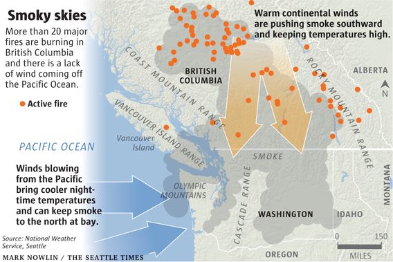Seattle’s heat wave, wildfire haze could linger into next week, weather ...