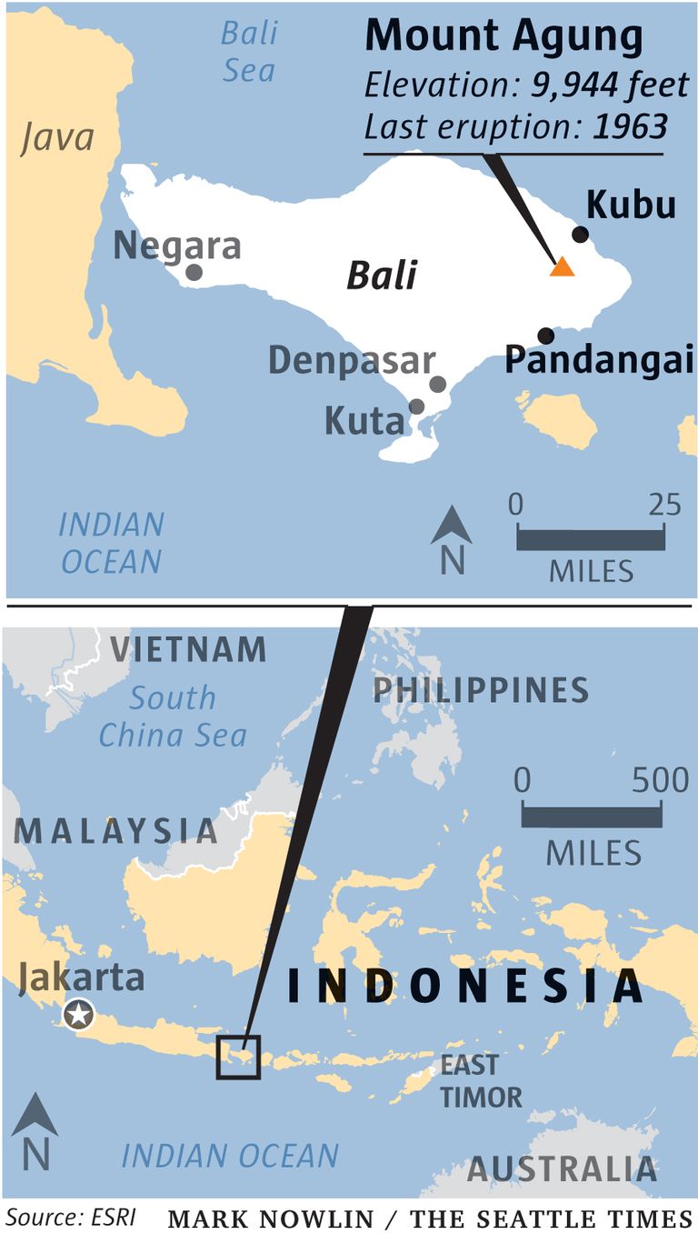 Bali volcano’s danger signs still unabated as evacuees wait, pray | The ...