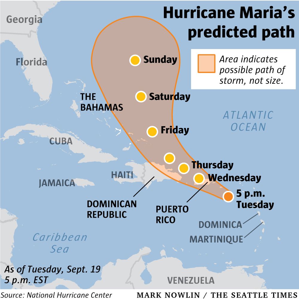 Hurricane Maria aims at Puerto Rico after slamming Dominica | The ...