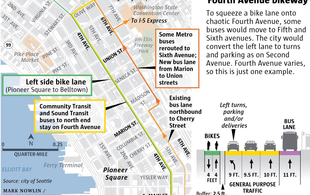 Here are the plans for a bike lane on Seattle’s Fourth Avenue — and how ...
