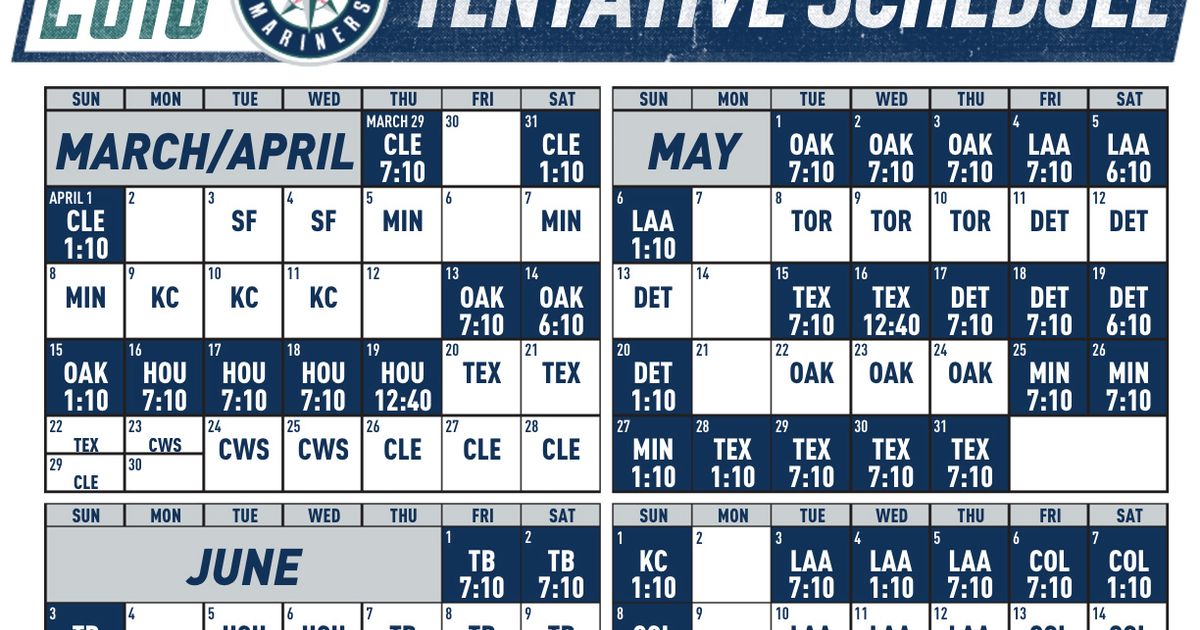 MLB announces 2018 schedules: Mariners open at home on March 29 vs ...