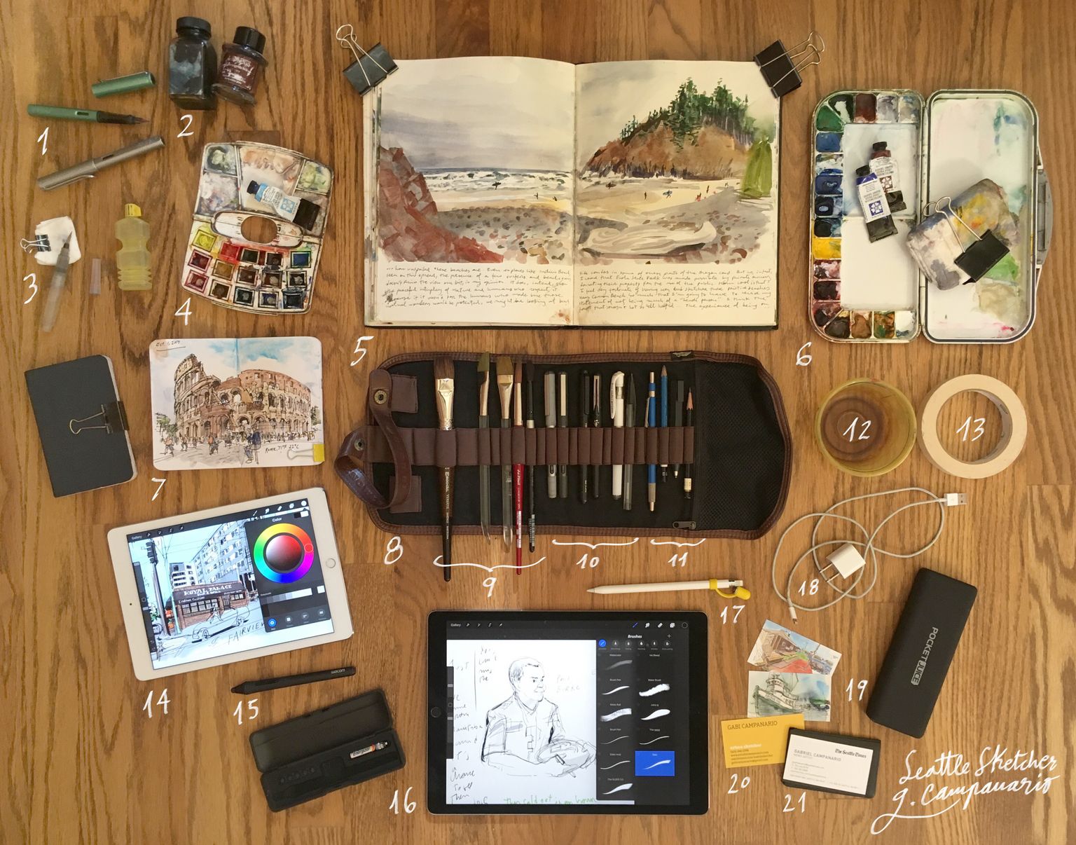 Here’s what Seattle Sketcher carries in his sketching bag | The Seattle ...
