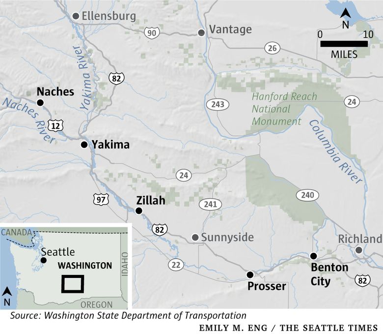 Yakima Wine Country Map U.S. Pacific Northwest Wine Region Overview