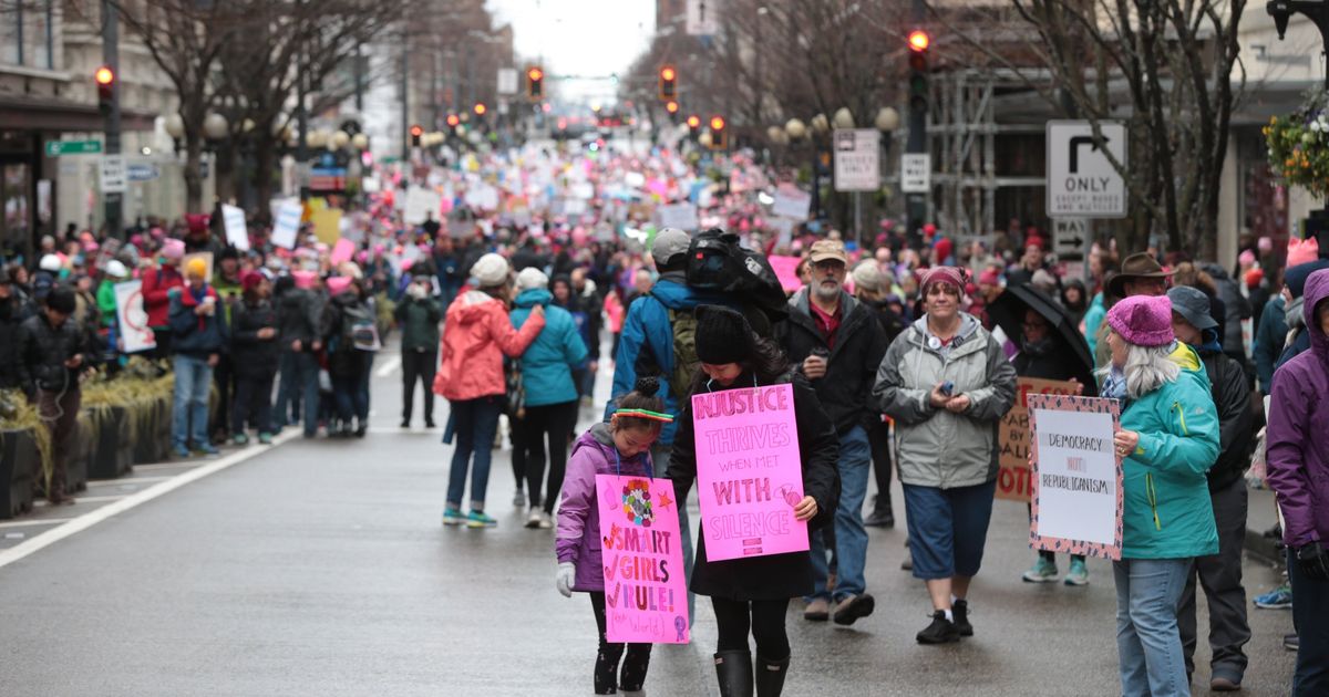Renewal and resistance in Seattle — thousands take to streets for Women ...