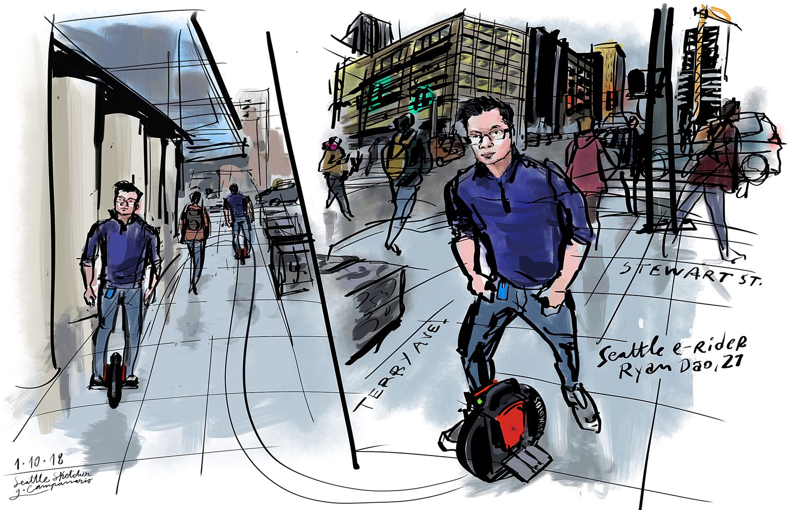 One-wheel wonders on Seattle sidewalks: Meet one of the ‘e-riders ...
