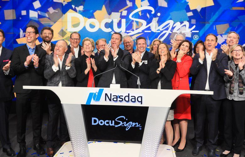 Electronic signature company DocuSign rockets up 37 percent during ...