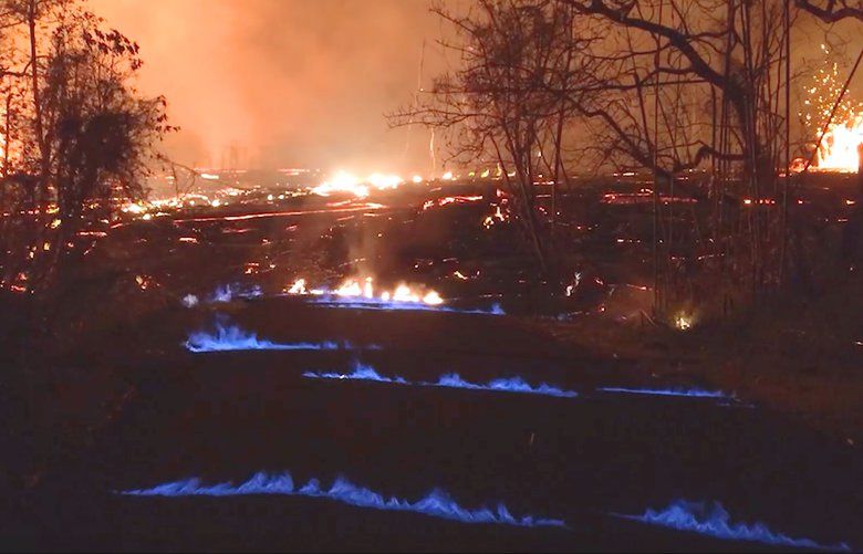 Hawaii volcano generates blue flames from burning methane | The Seattle ...