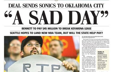 10 years ago today, the Sonics moved from Seattle to Oklahoma City ...