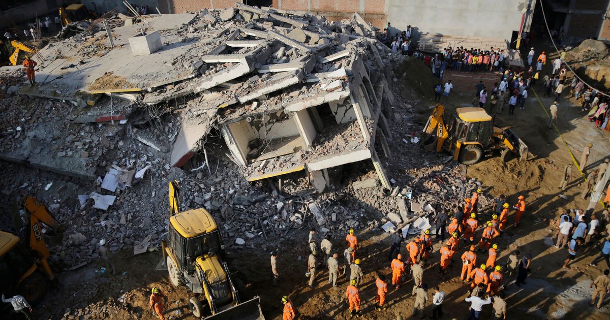 Building collapses into another near Indian capital, 3 die | The ...