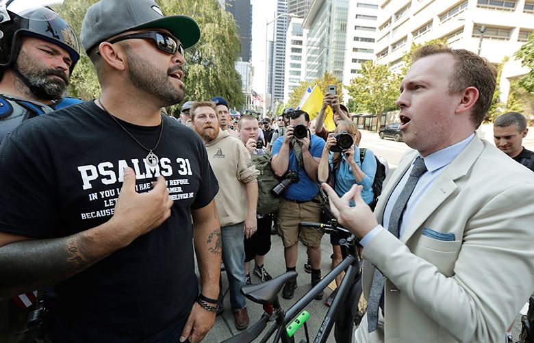 Patriot Prayer, others hold dueling Seattle rallies marked by lots of ...