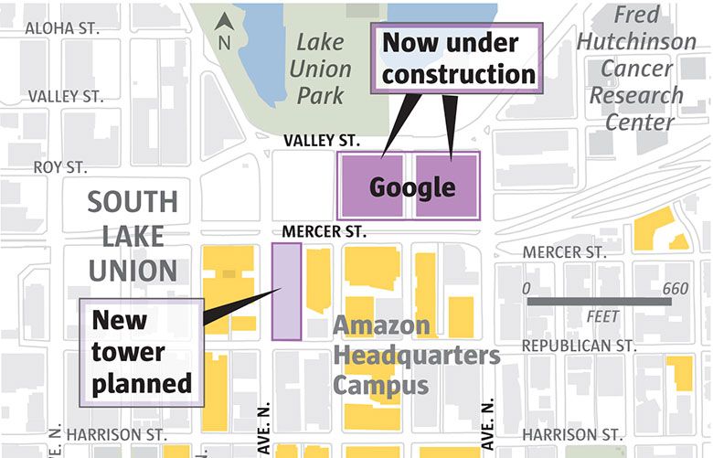 Google expanding again in Seattle, with new tower next to Amazon | The ...