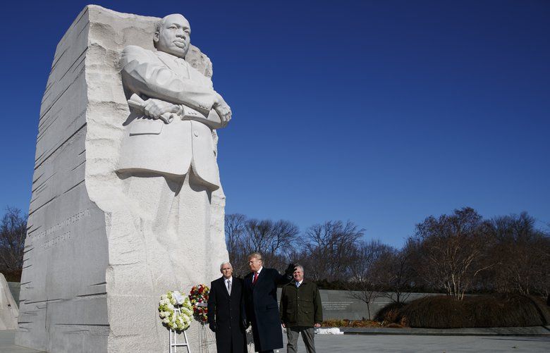 Trump marks MLK day with memorial visit | The Seattle Times