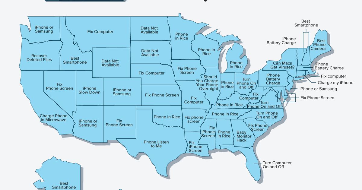 Most Googled tech questions state-by-state | The Seattle Times