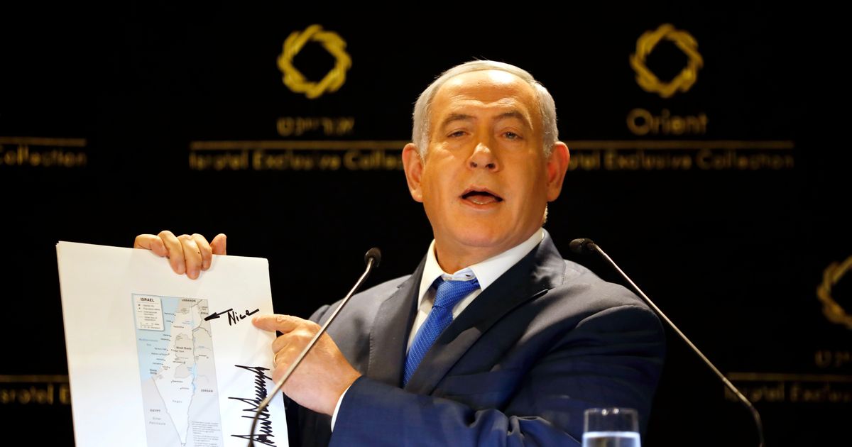 Netanyahu shows off Trump’s map of Israel with Golan Heights | The ...