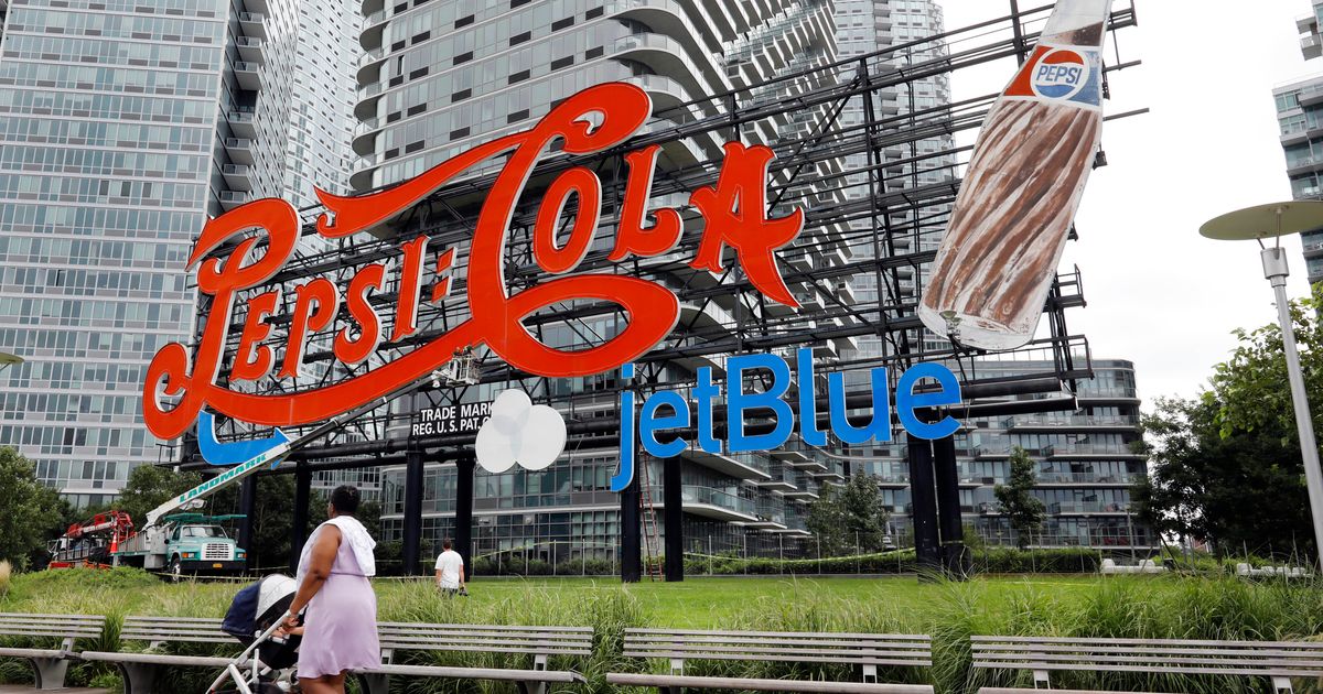 JetBlue addition to Pepsi sign leaves bad taste for some | The Seattle ...