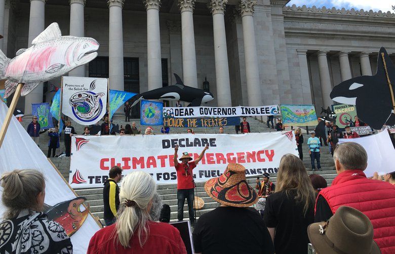 Indigenous climate protest at the Washington state capitol draws law ...