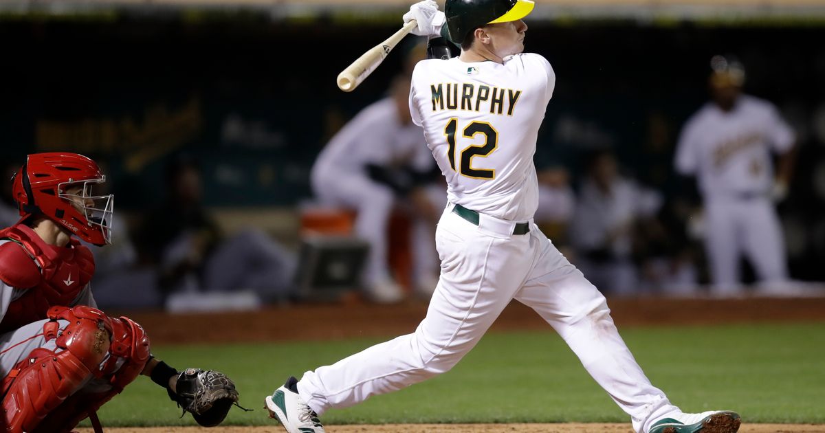 Murphy homers for 1st hit in MLB debut, A’s blank Angels 4-0 | The ...
