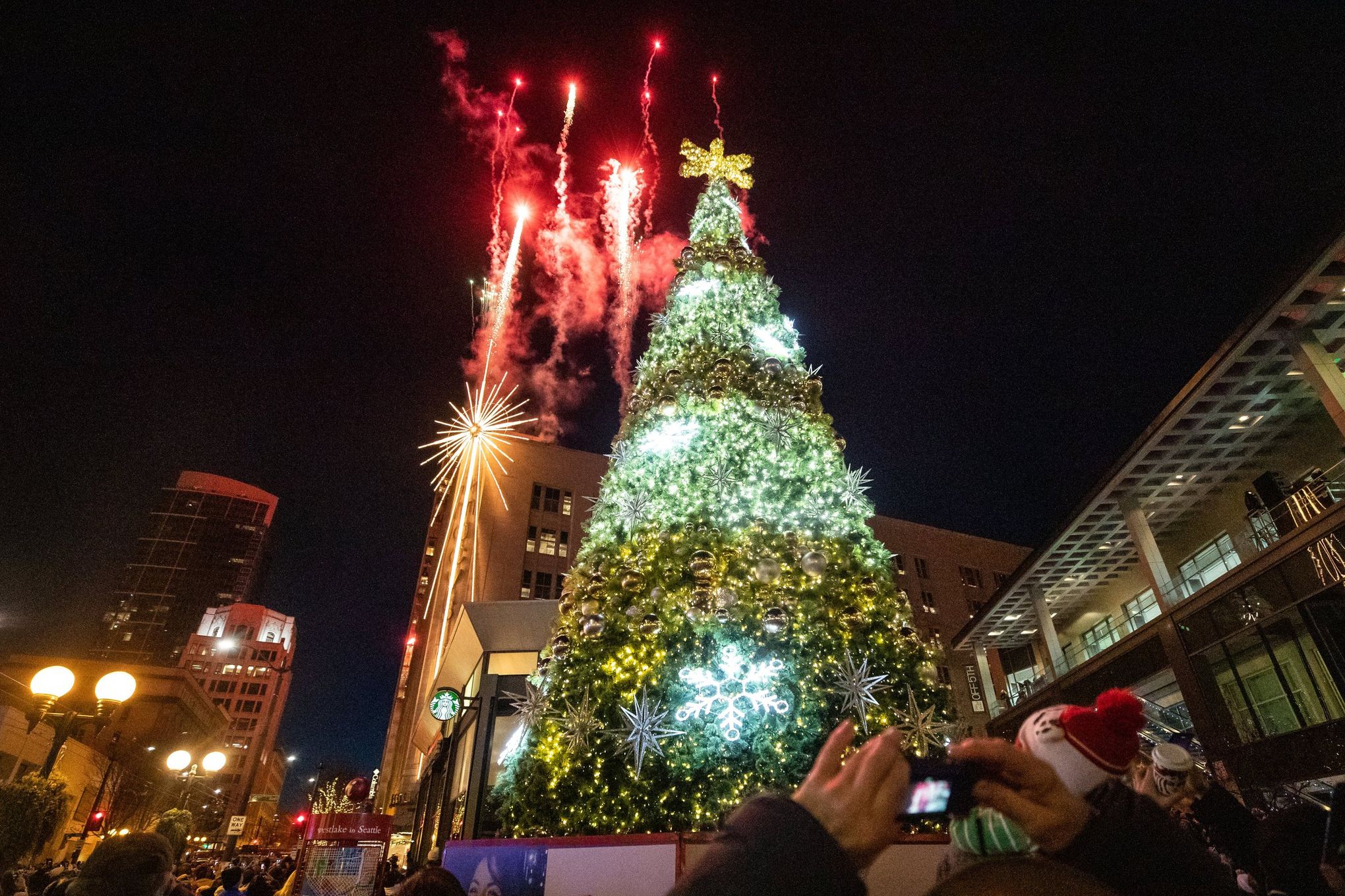 Holiday Lights Downtown Seattle Washington Pictures