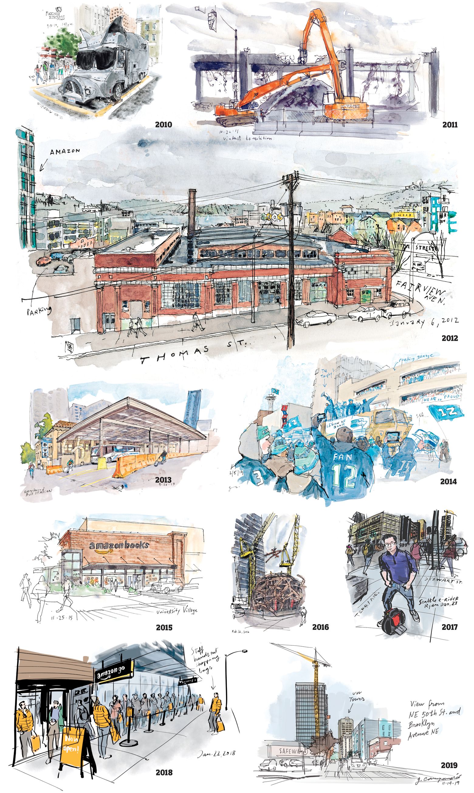 10 sketches that show how Seattle has changed over the last decade ...