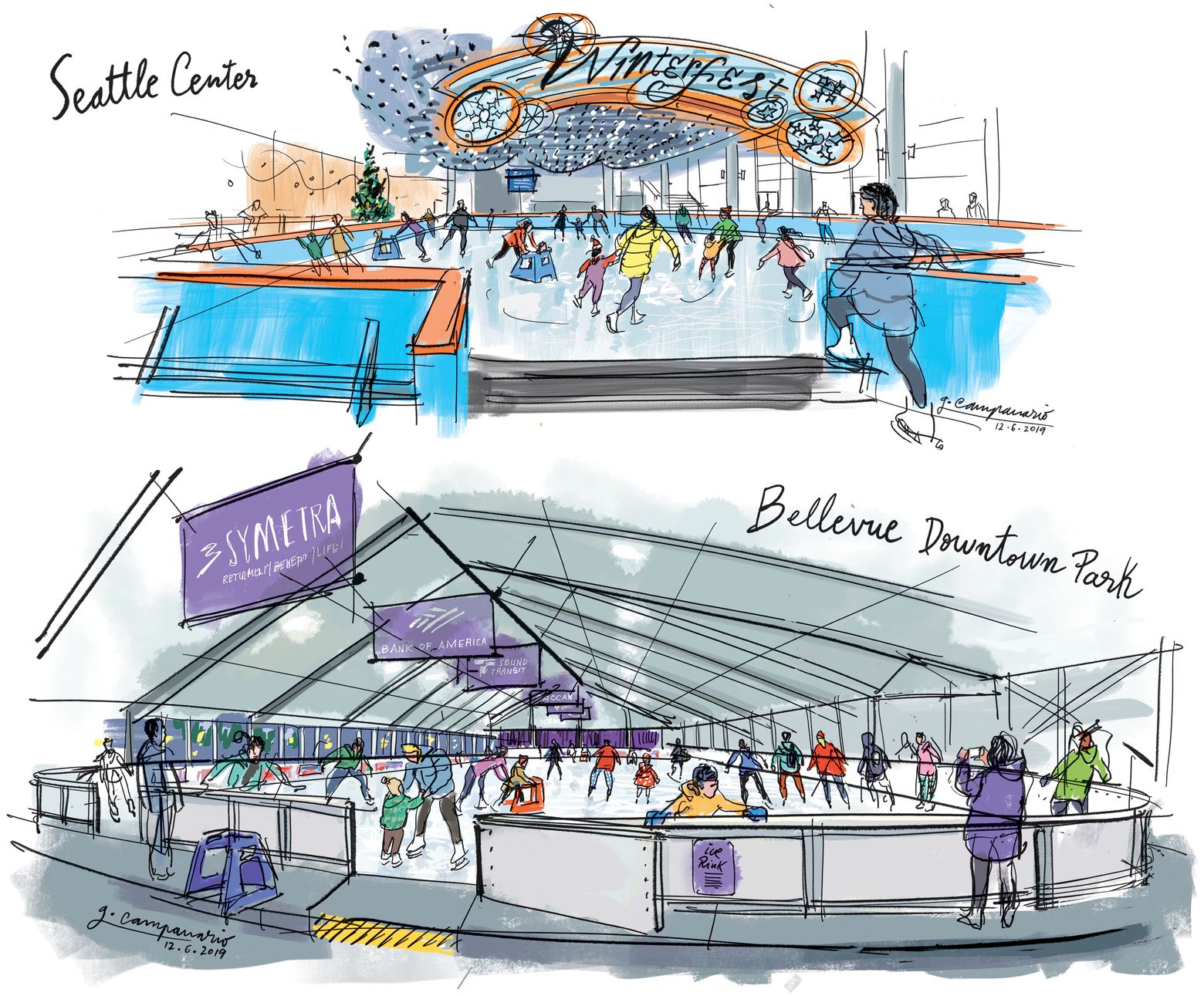 Skate (or slip) around these pop-up ice rinks in Seattle or Bellevue to ...